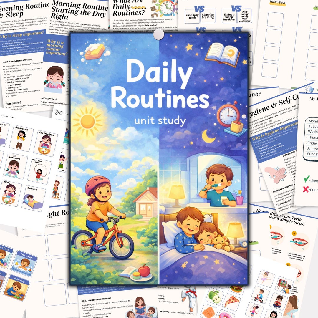Daily Routines Unit Study for Kids | Healthy Habits and Life Skills ...
