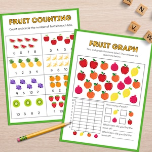 Fruits Printable Busy Book, Coloring Pages & Learning Binder for Kids ...