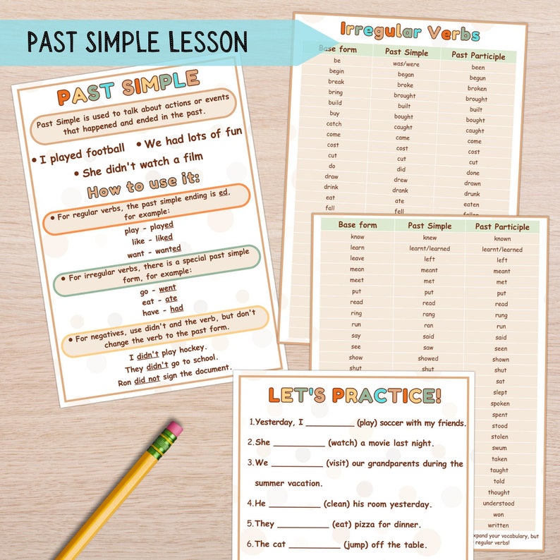 Past Simple Lesson for Kids, Irregular Verbs English, Grammar ...