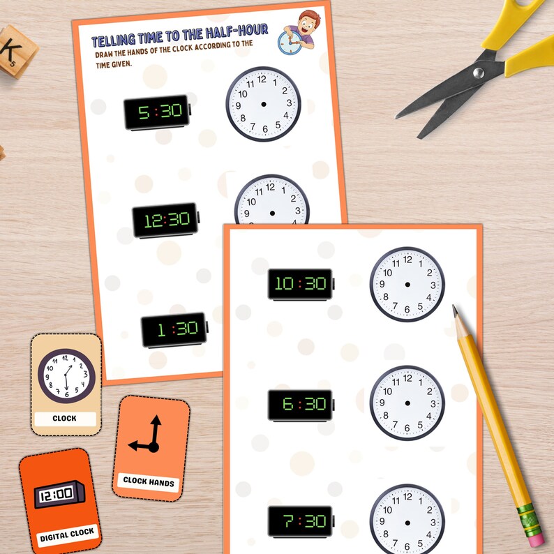 Learn to Tell Time Activity, Flashcards and Worksheets for Kids, Life ...