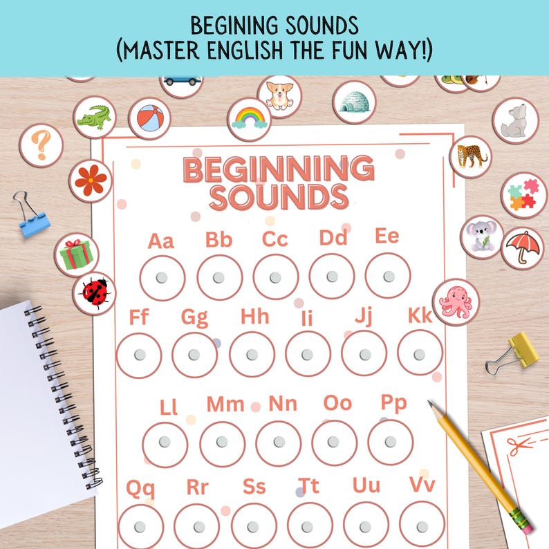 Beginning Sounds Alphabet Game: Printable Preschool Phonics (PDF ...