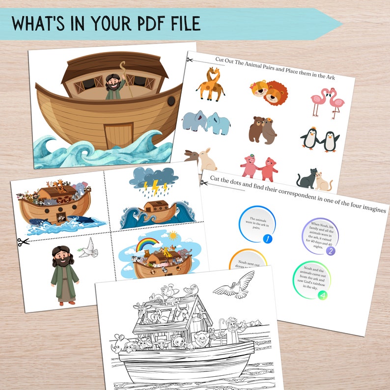 Noah's Ark Activity, Sunday School Activity, Homeschool, Bible Lesson ...