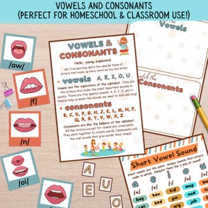 Vowels and Consonants Learning Kit: Phonics, Sound Walls (digital ...