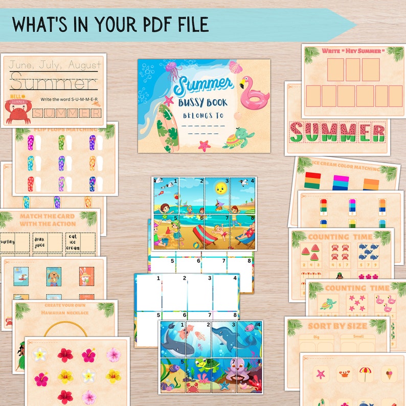Summer Busy Book, Road Trip Activity for Kids, Summer Homeschool ...