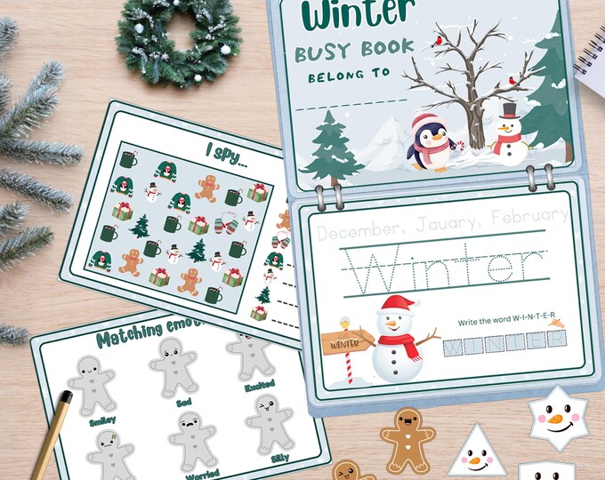 Christmas Activity Bundle: Winter Busy Book for Toddlers (PDF) - Etsy ...