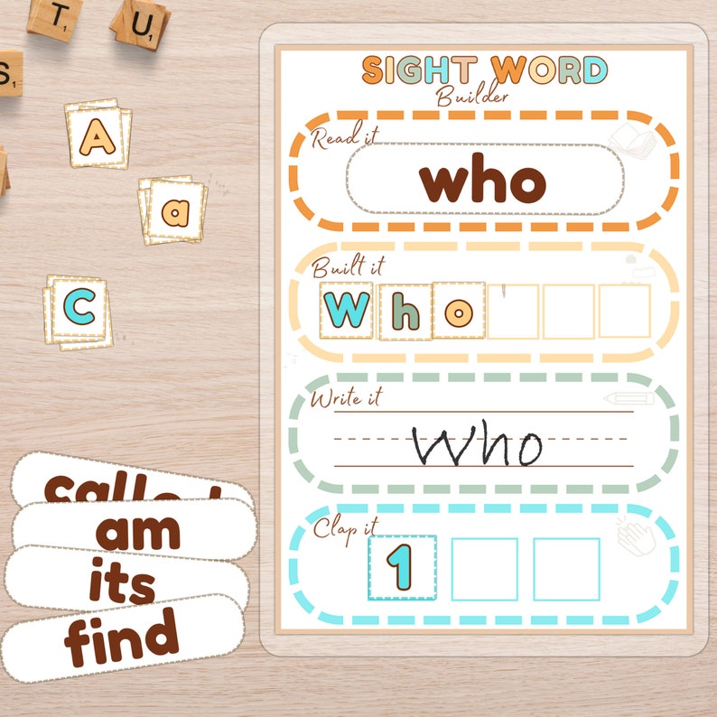 Sight Words Activity Kid Vocabulary First 100 Fry Sight - Etsy