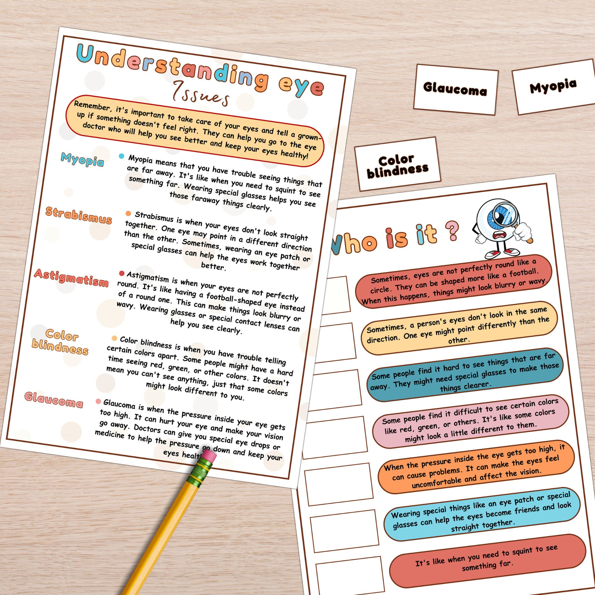 Human Eye Anatomy Printable Activity for Kids, Eye Organ Diagram ...