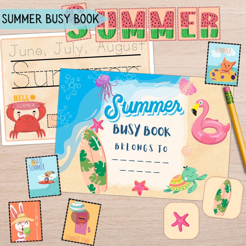 Summer Busy Book, Road Trip Activity for Kids, Summer Homeschool ...