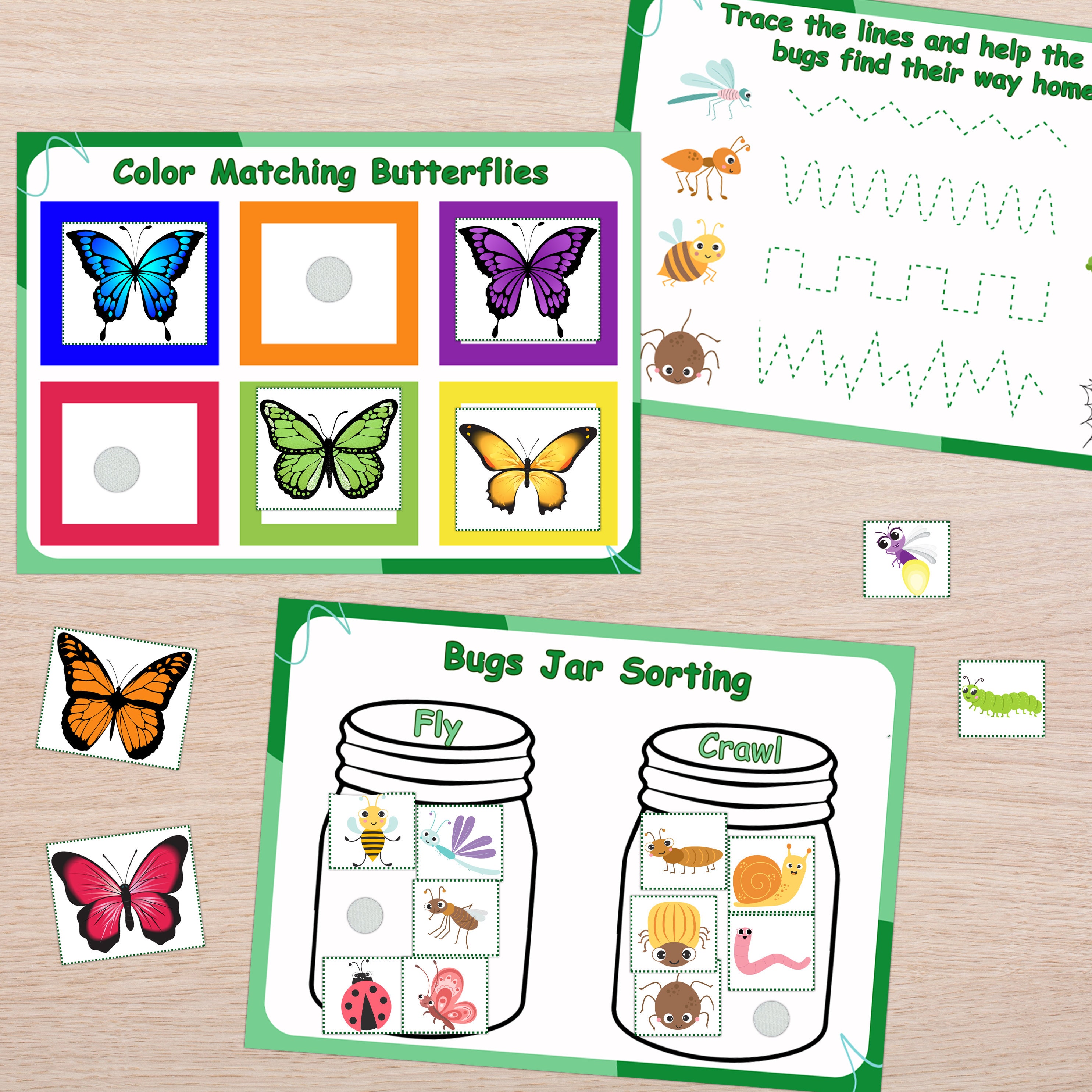 Bugs Busy Book Kids, Insects Flaschards Fun Facts, Learning Binder ...