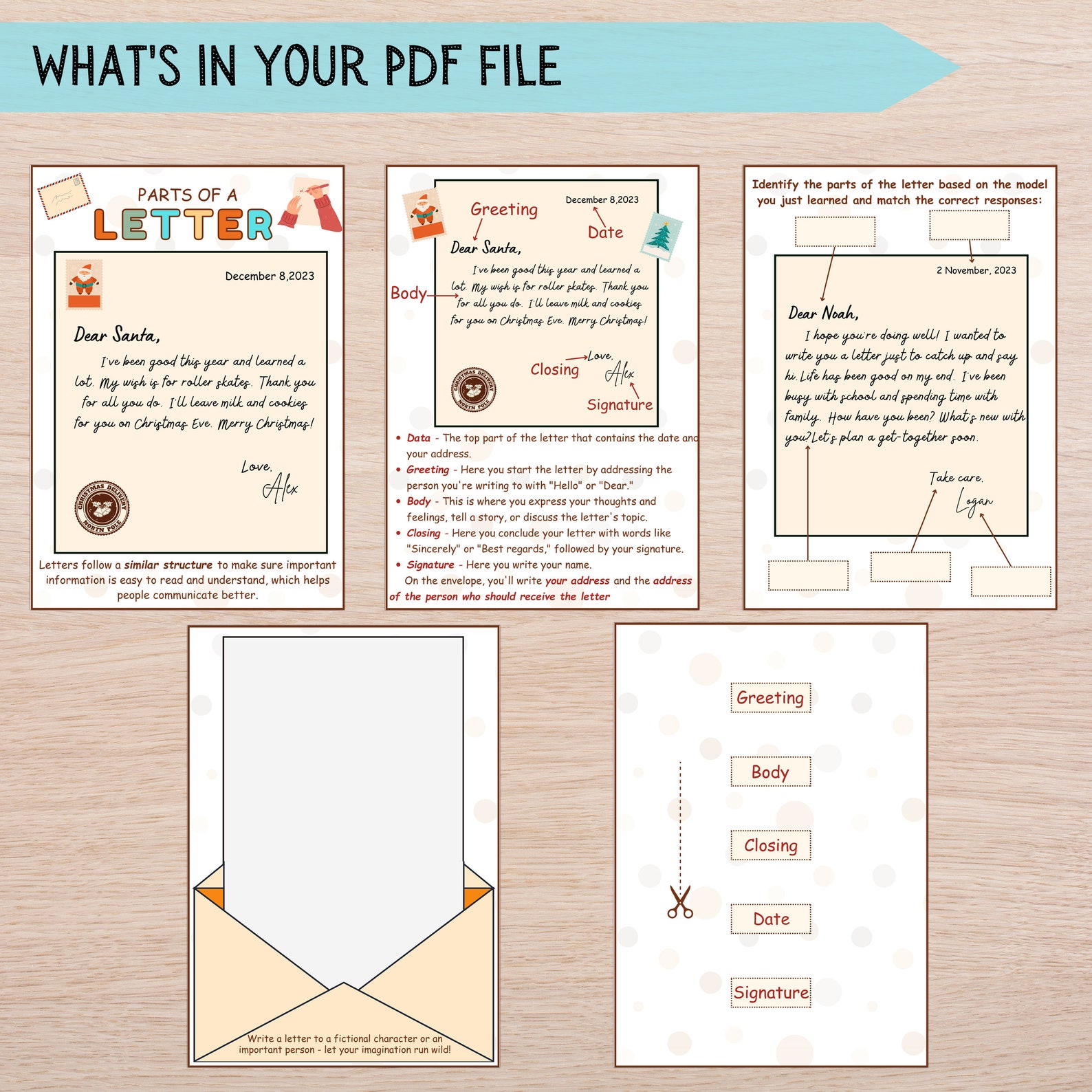 How to Write a Letter Kids Learning Kit, Activity Lesson, Life Skill ...