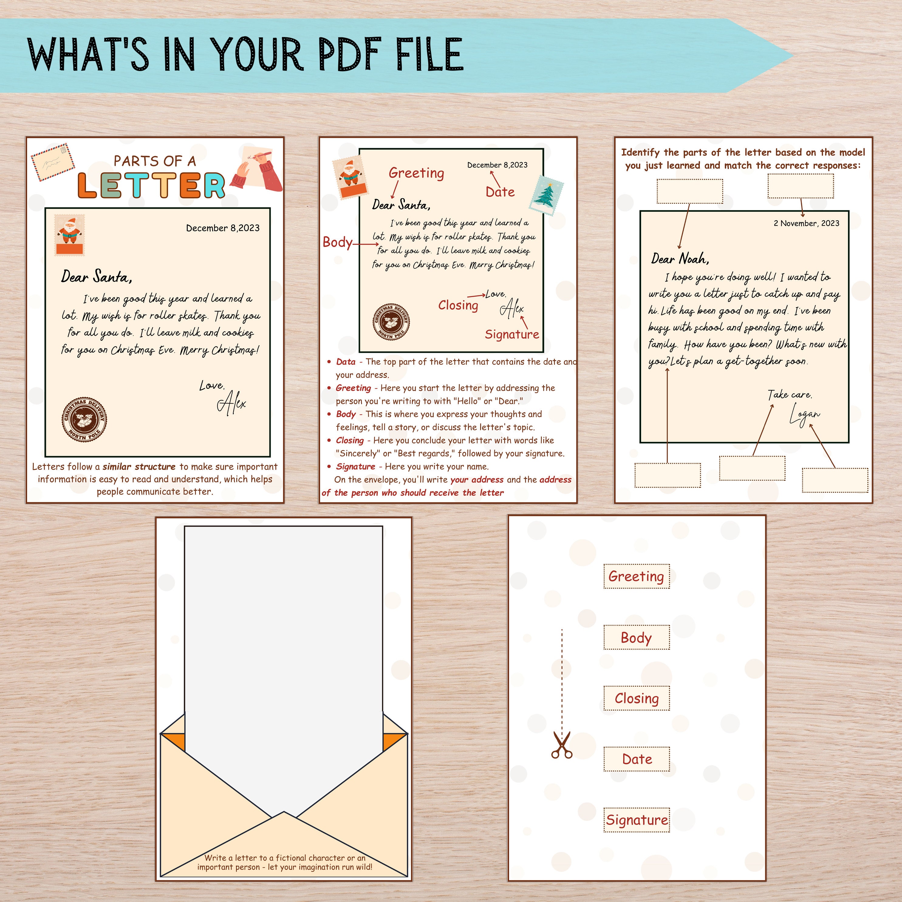 How to Write a Letter Kids Learning Kit, Activity Lesson, Life Skill ...