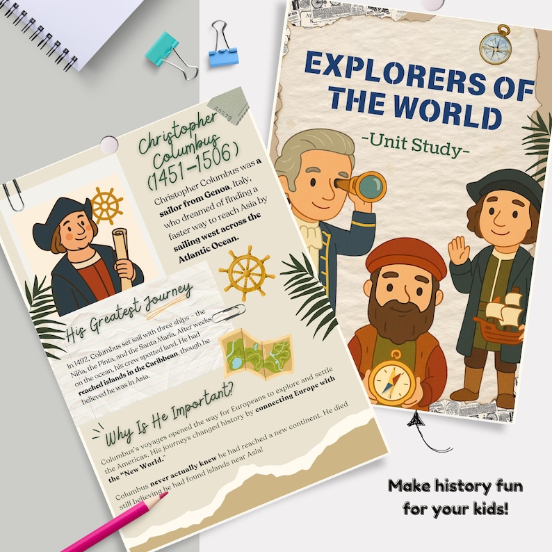 Age of Exploration Unit Study | Discover Famous Explorers | Printable ...