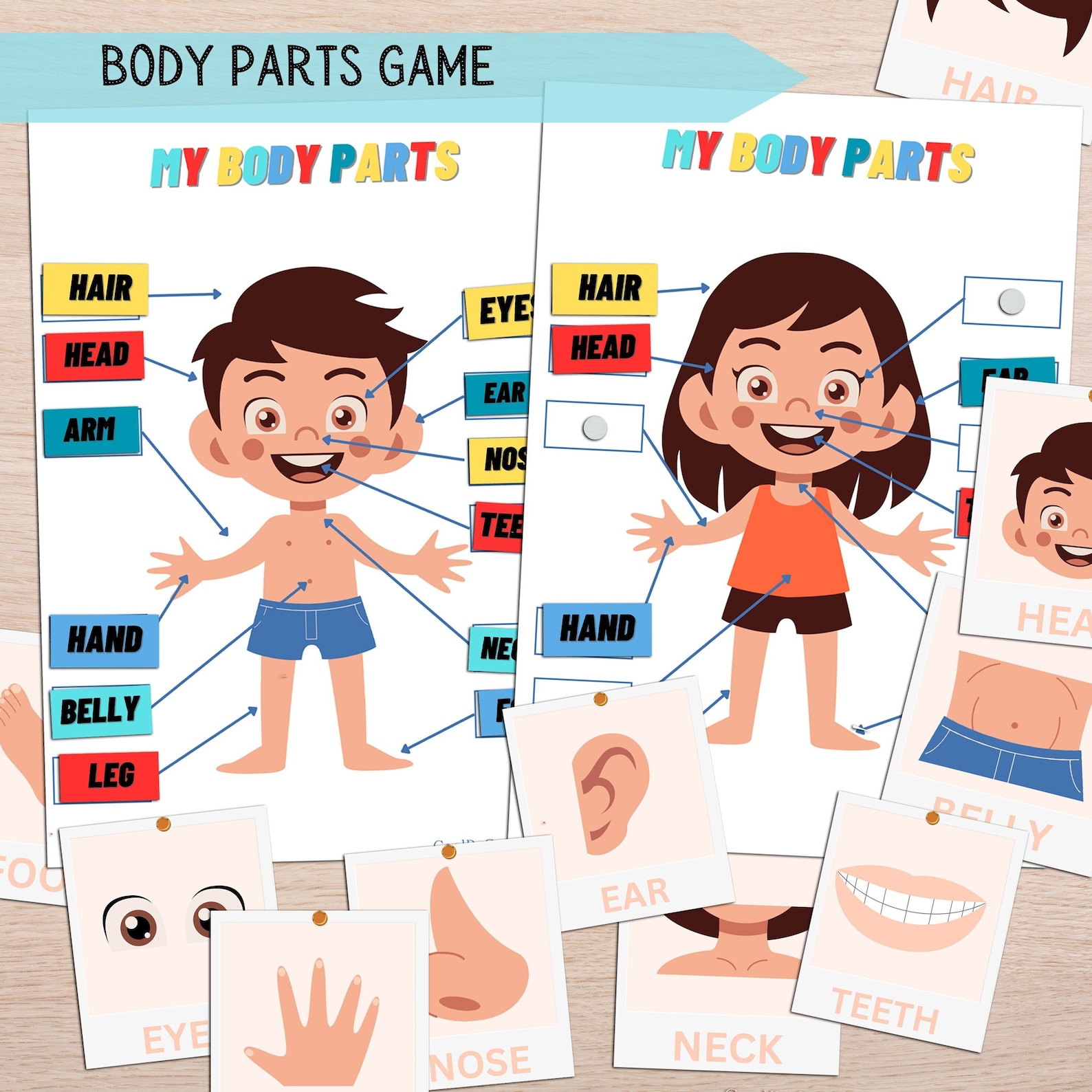 Body Parts Printable Activity, My Body Flash Cards for Toddlers ...