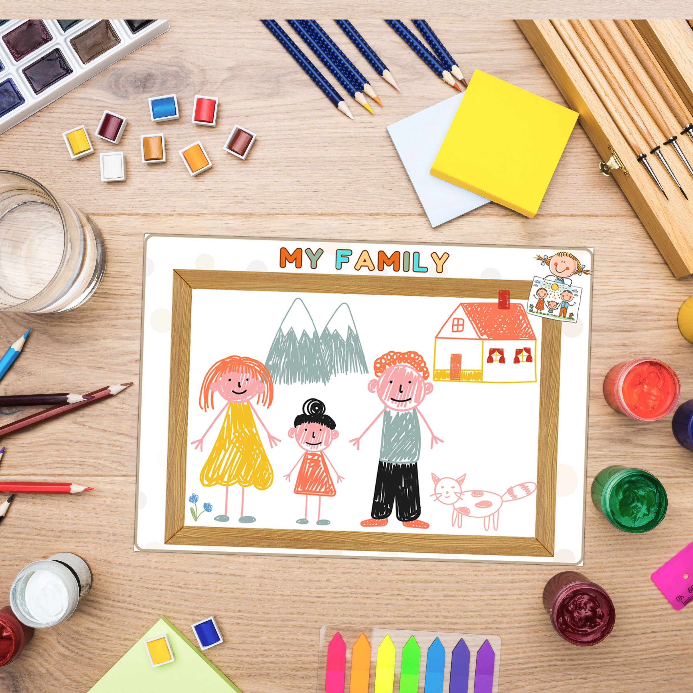 Family Activity Lesson: Flash Cards, Draw My Family (PDF Download A4 ...