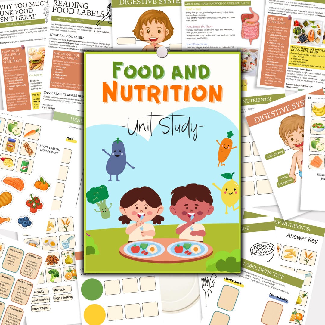 Nutrition Unit Study for Kids | Healthy Eating Printable Science ...
