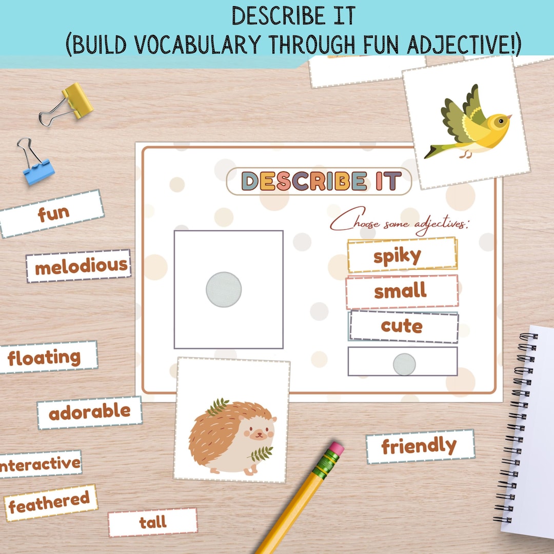 Adjective Activity Page: Vocabulary Building, English Grammar (PDF ...