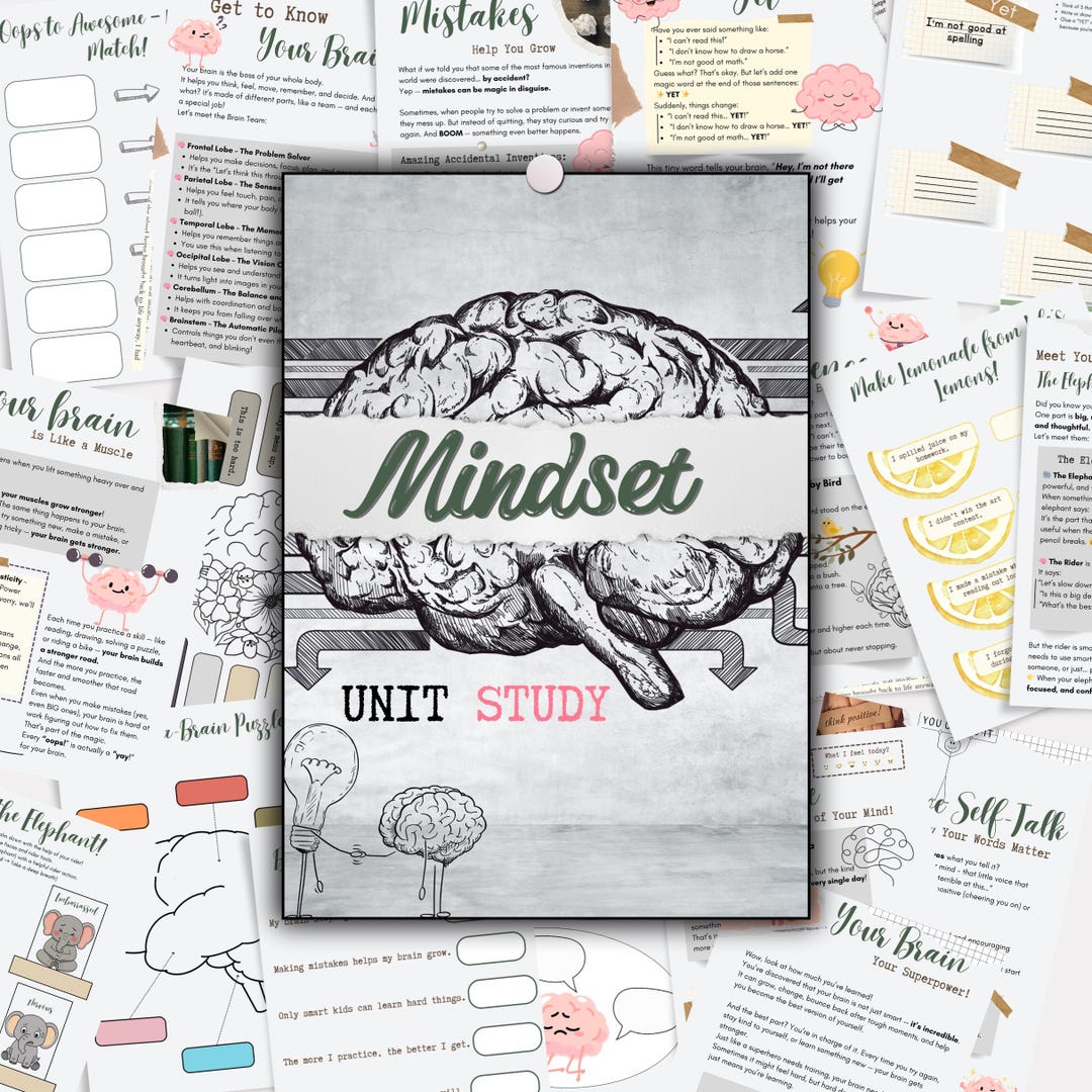Mindset Unit Study, Growth Mindset for Kids, Growth Mindset Activities ...