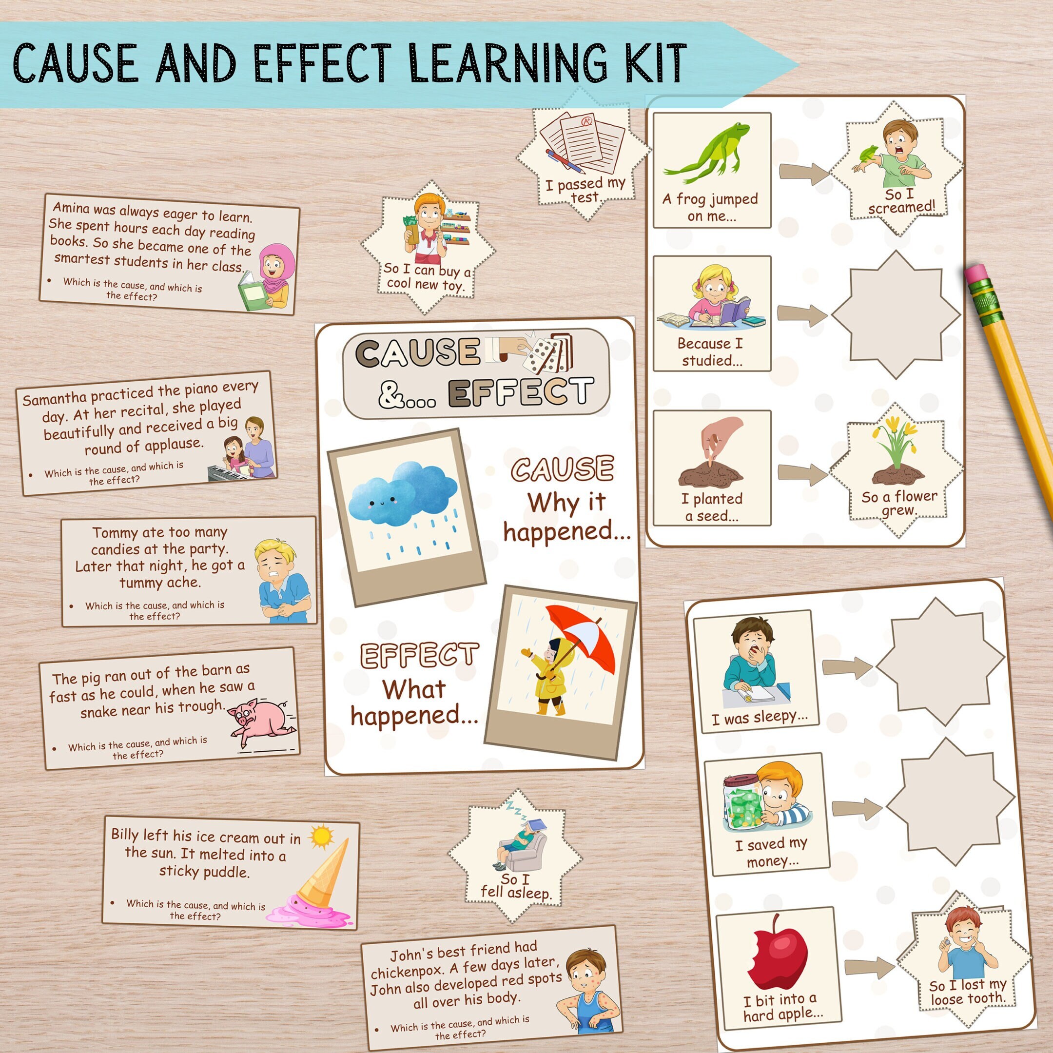 Cause and Effect Kids Learning Activity, Toddler Interactive ...