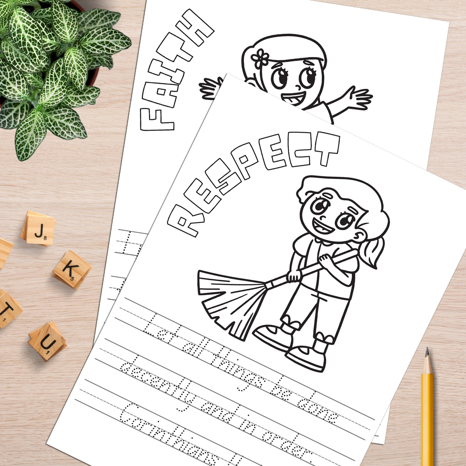 Bible Verse Tracing and Coloring Worksheets, Printable Kids Bible Verse ...