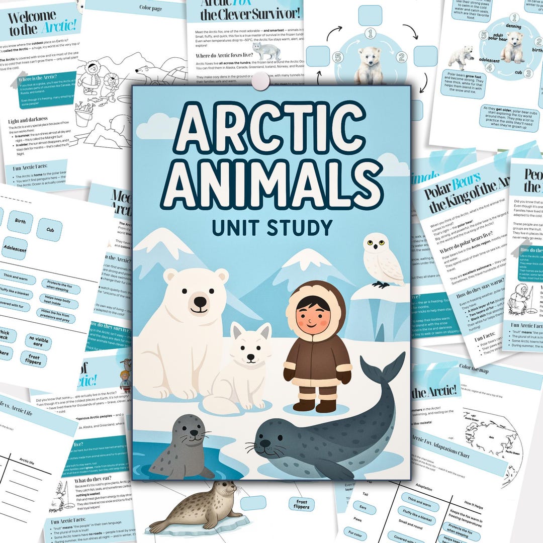 Arctic Animals Unit Study for Kids | Winter Science & Geography ...