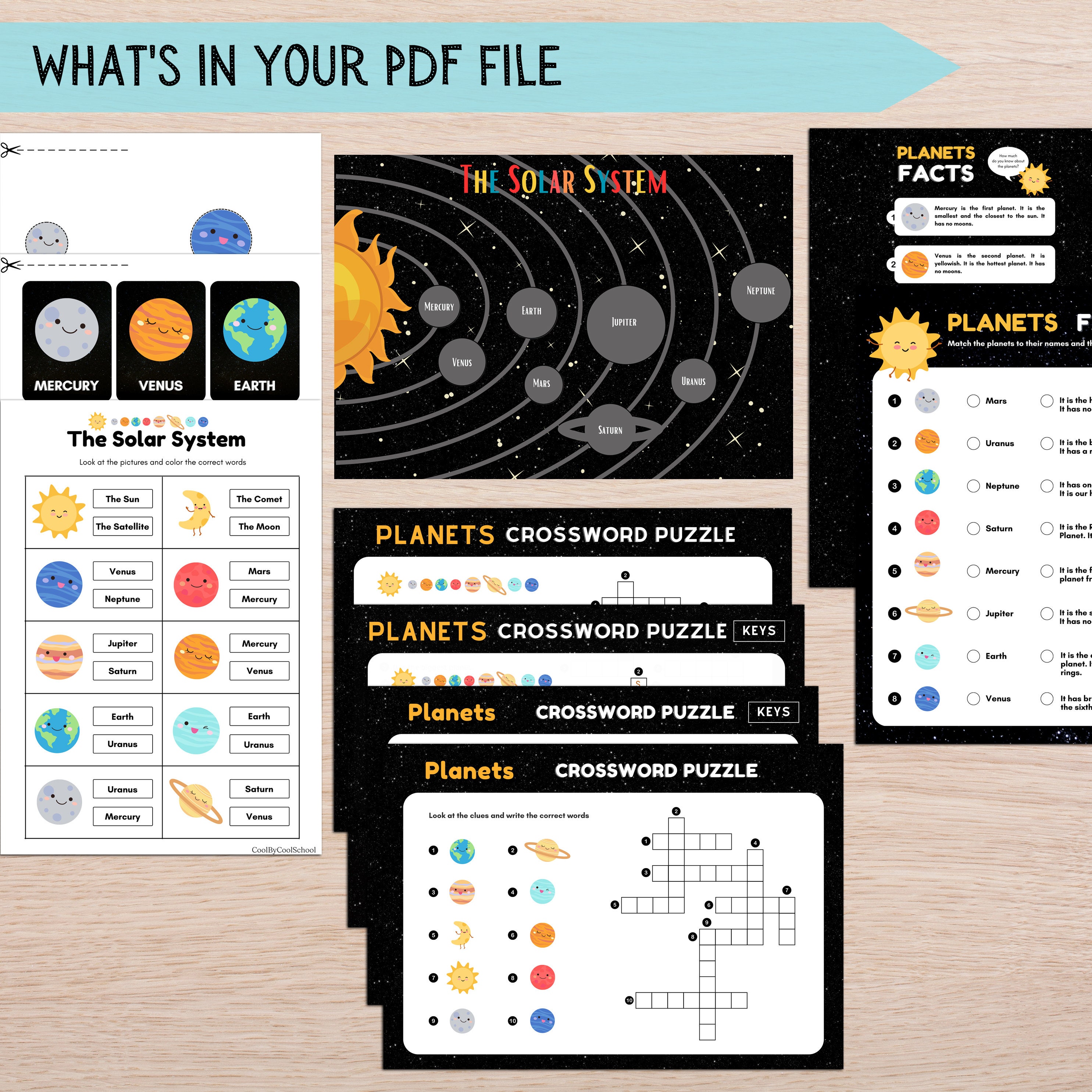 Solar System Educational Kit Printable Worksheets, Activity and ...