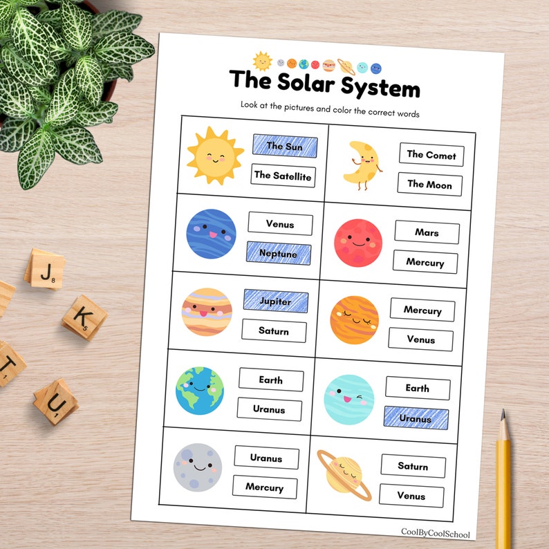 Solar System Educational Kit Printable Worksheets Activity - Etsy