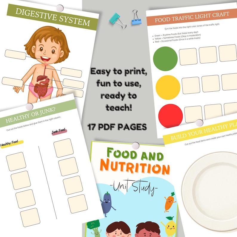 Nutrition Unit Study for Kids | Healthy Eating Printable Science ...