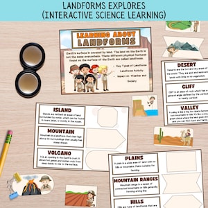 Landforms Matching Game: Geography Montessori Activity (PDF Download A4 ...