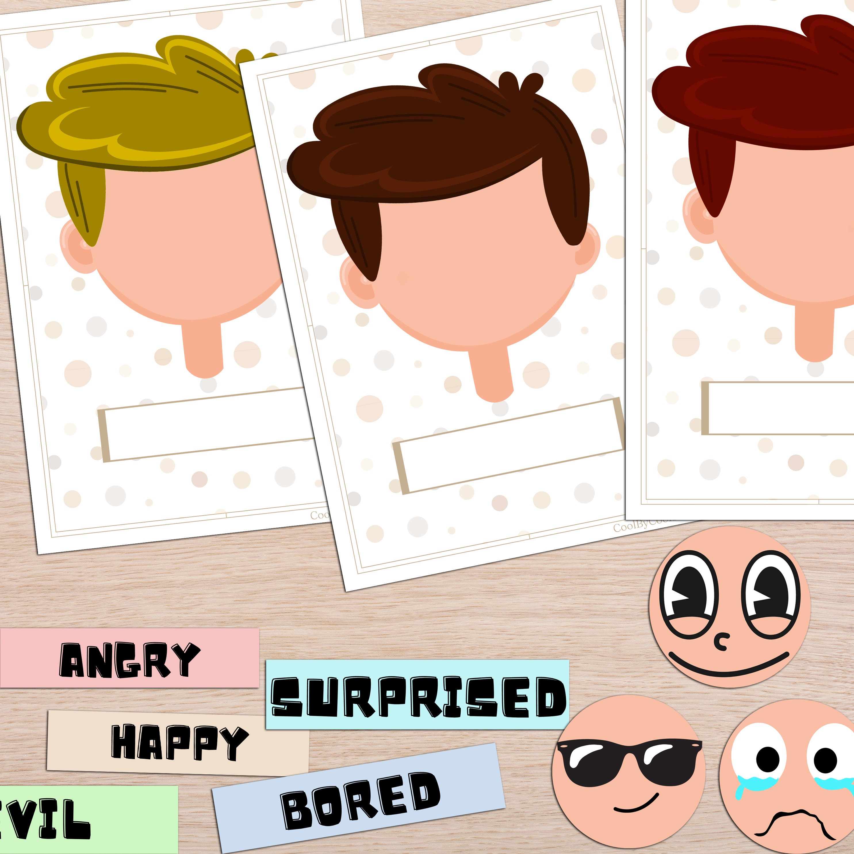 Emotions Activity for Boys Worksheets Kids Feelings Learning - Etsy