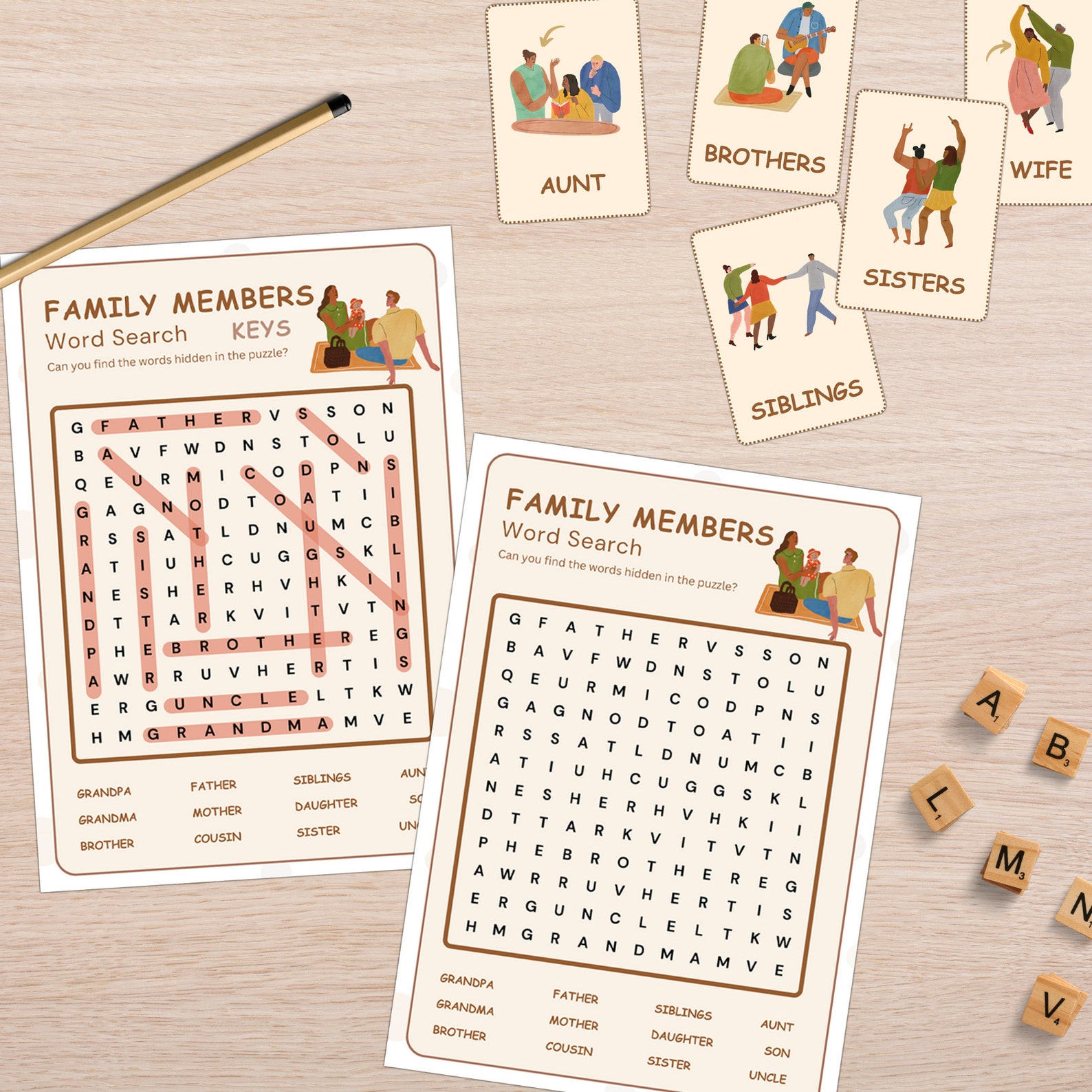 Family Activity Lesson: Flash Cards, Draw My Family (PDF Download A4 ...