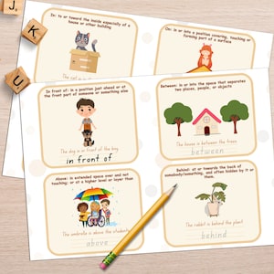 Interactive Preposition Activity, Prepositions Flashcards, Hands on ...