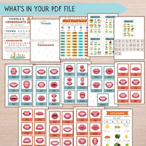 Vowels and Consonants Learning Kit Kids, Phonics Activity, Sound Walls ...