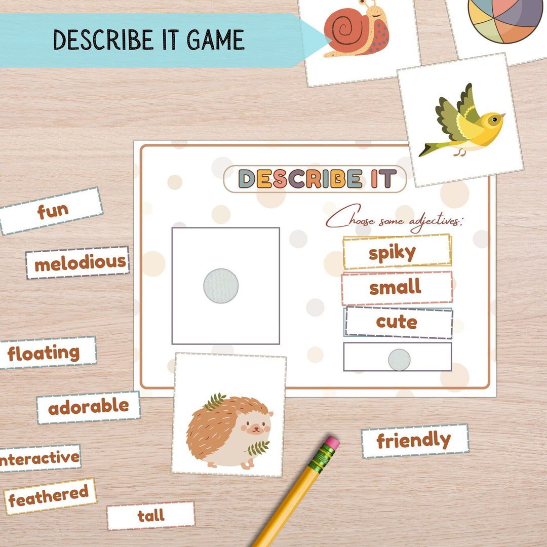 Adjective Kids Activity Page, Describe It, Parts of Speech, Interactive ...