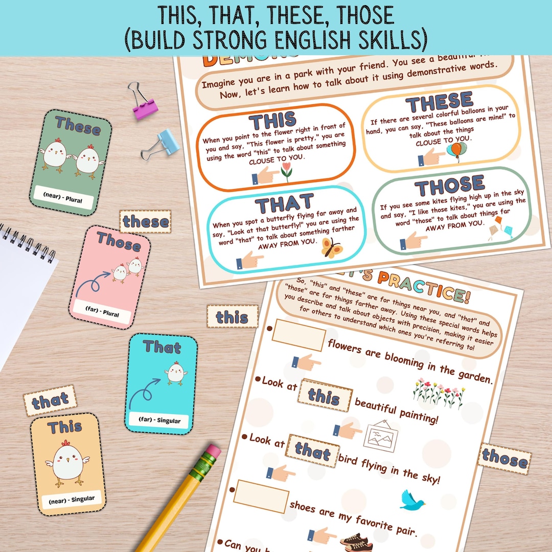 Demonstrative Pronouns Grammar Activity: This That These Those ...