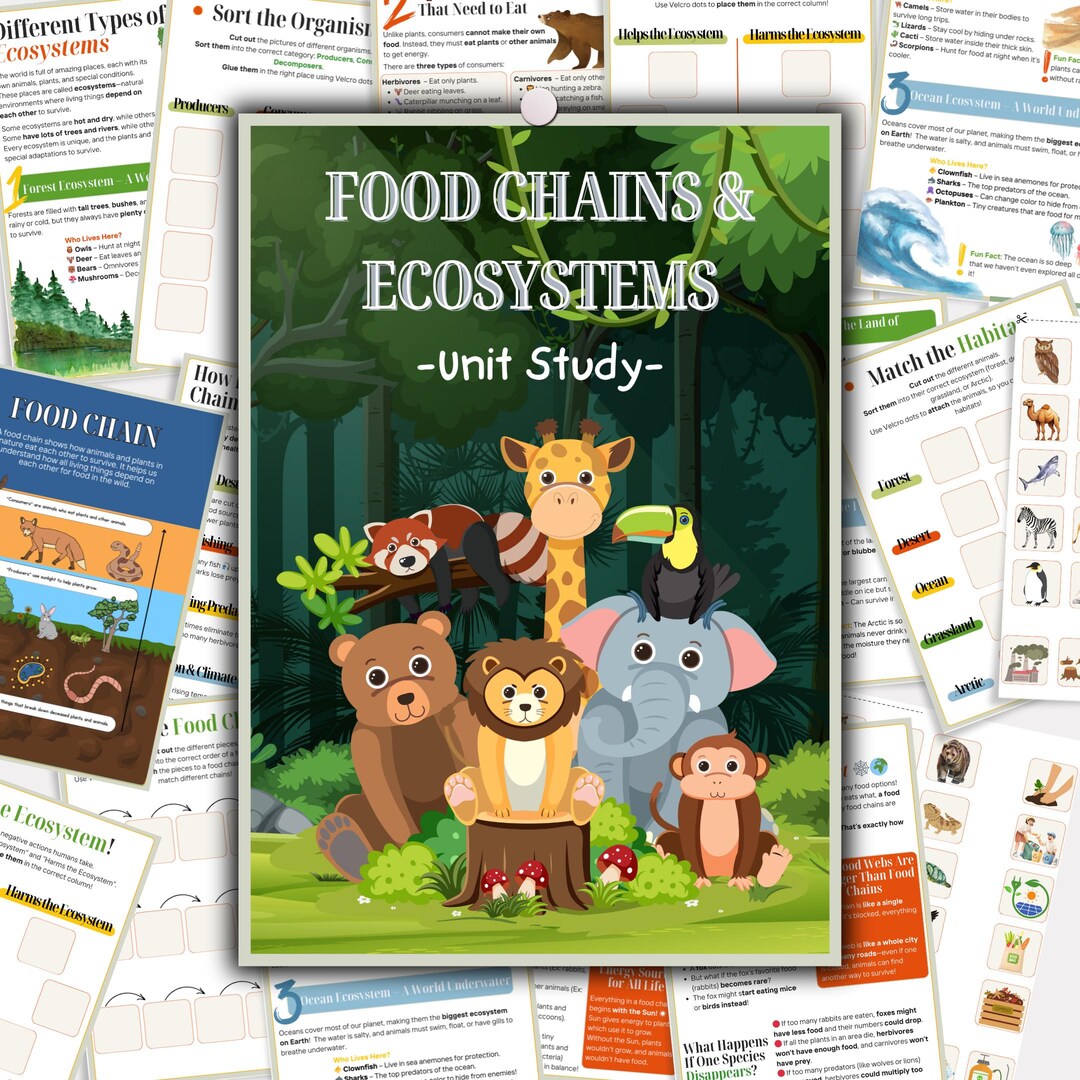 Food Chains and Ecosystems Unit Study, Cut & Paste Sorting Games ...