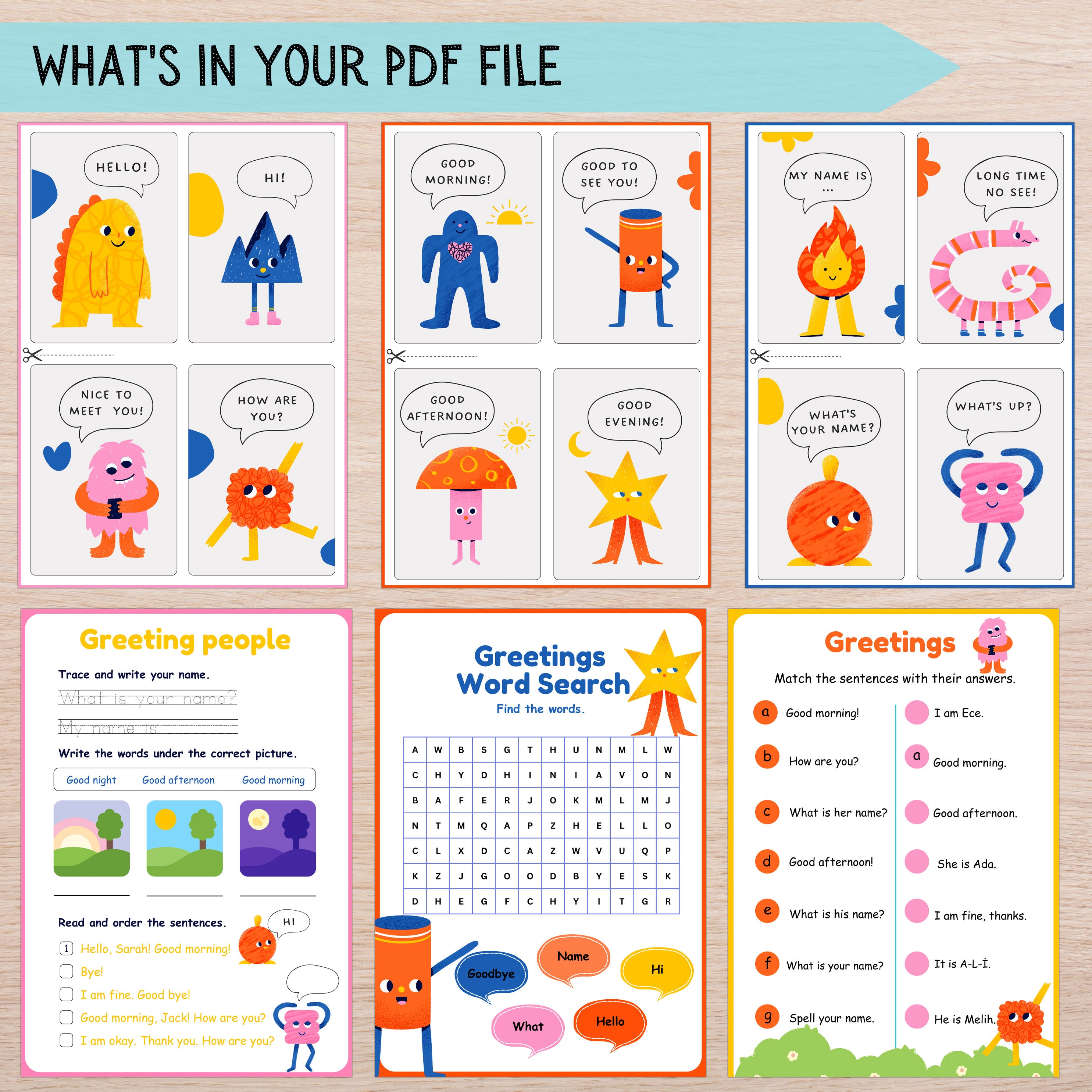 Greetings & Introductions Flashcards: Montessori Communication Skills ...