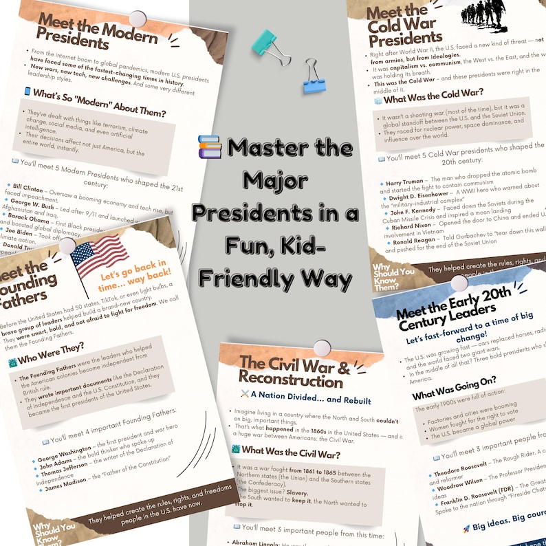 US Presidents Unit Study for Kids | Founding Fathers & Modern ...