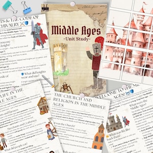Middle Ages Unit Study for Kids | Printable History Lessons, History ...