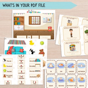 Interactive Preposition Activity, Prepositions Flashcards, Hands on ...