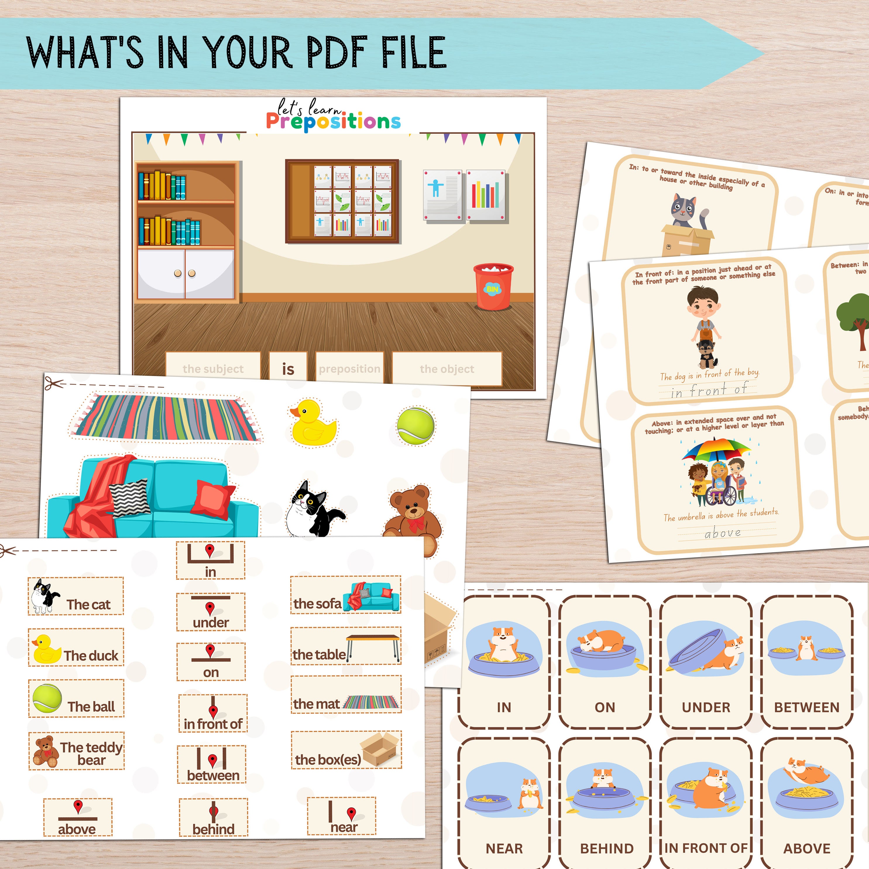 Interactive Preposition Activity Prepositions Flashcards - Etsy