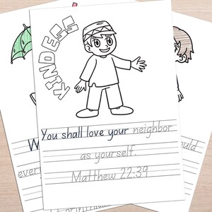 Bible Verse Tracing and Coloring Worksheets, Printable Kids Bible Verse ...