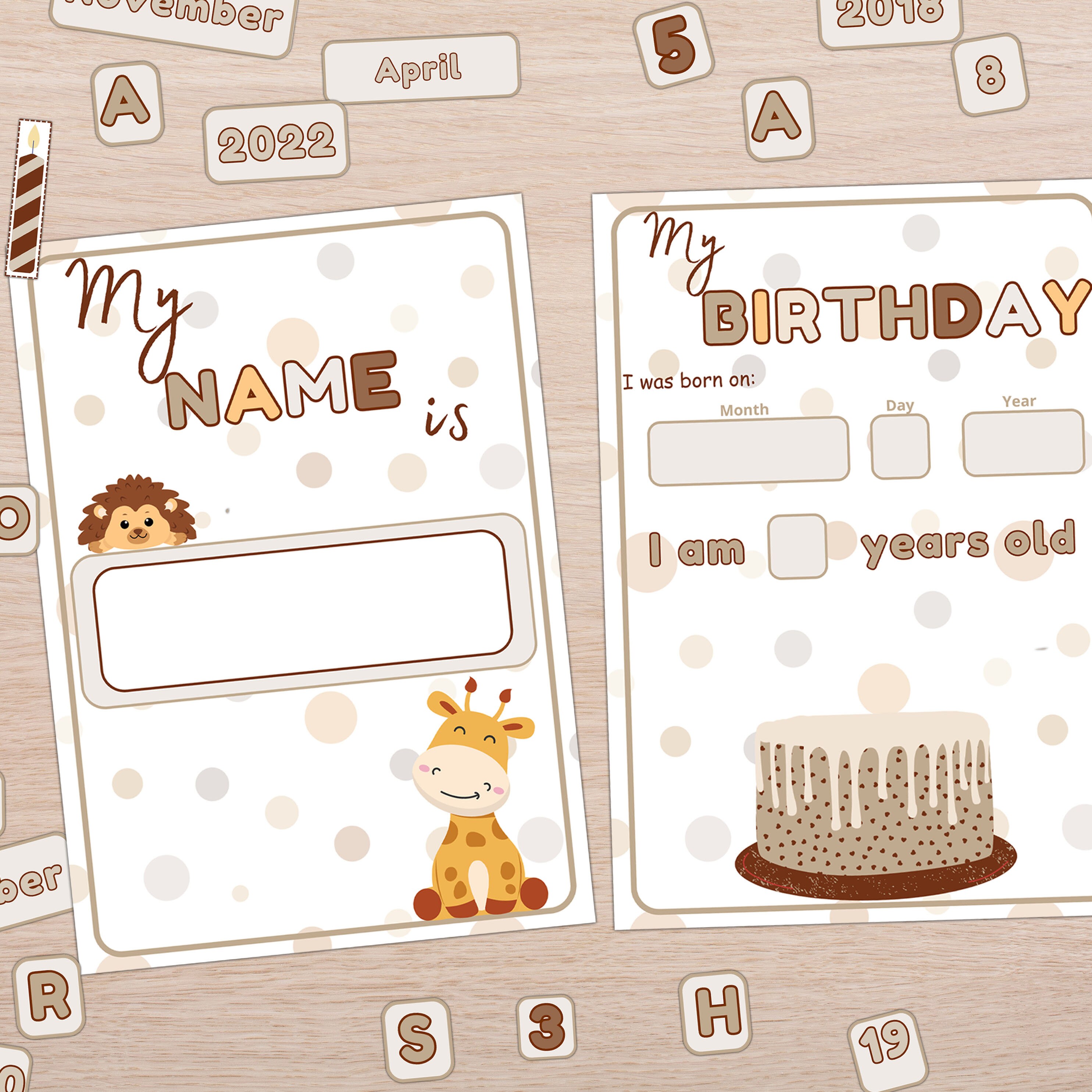 My Birthday Busy Book Page, Learn Age & Birth Date Activity, ABOUT ME ...