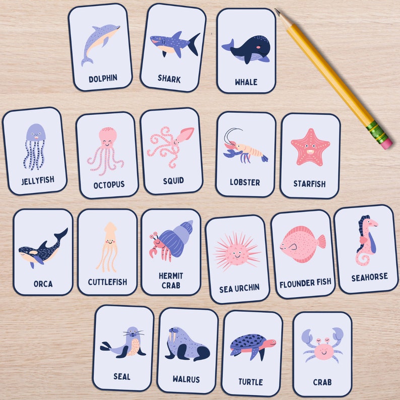 Ocean Animals Activity & Flashcards, Under the Sea Worksheets for Kids ...