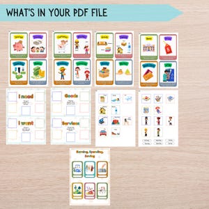 Kids Financial Education Bundle: Flashcards, Activities, Busy Pages ...
