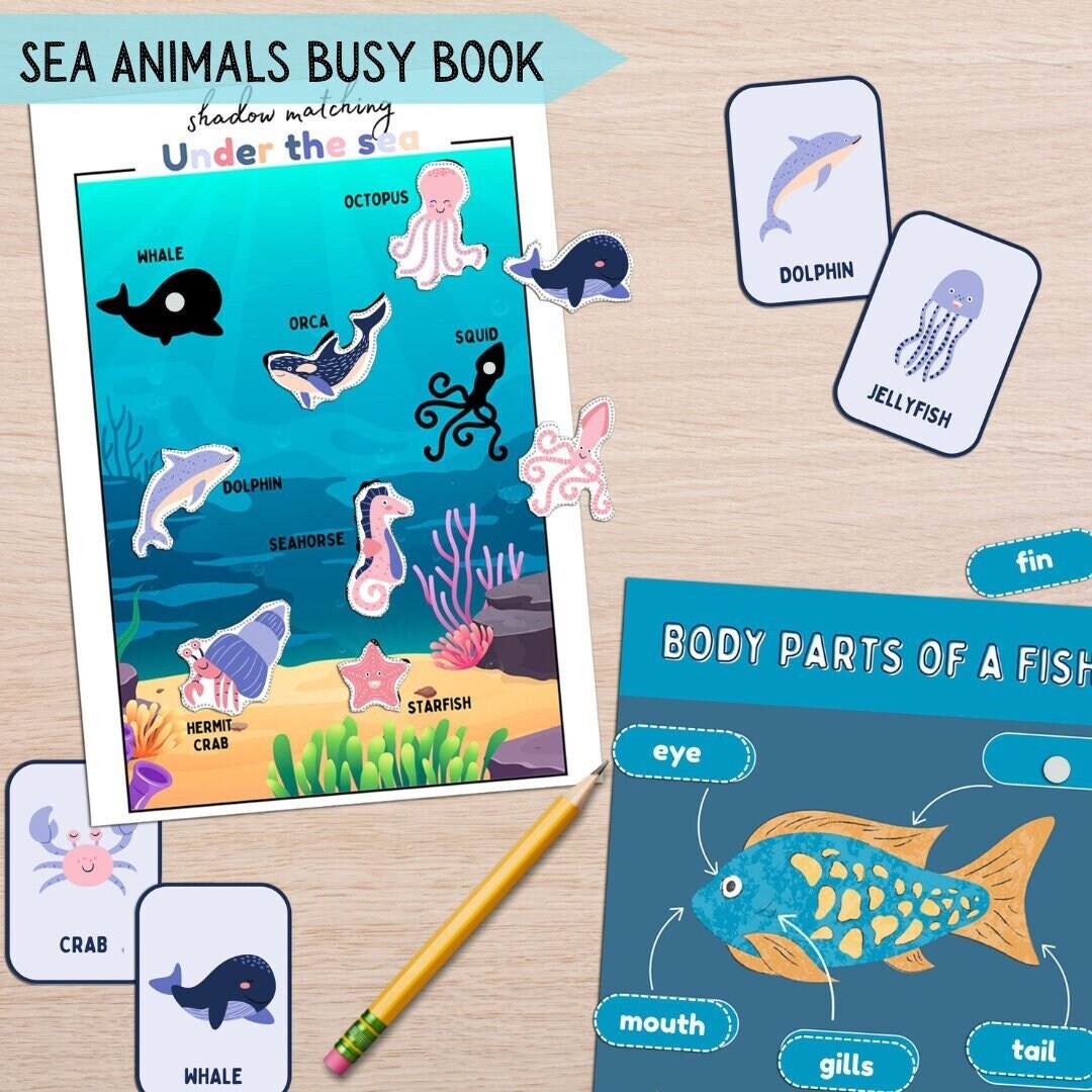 Ocean Animals Activity & Flashcards, Under the Sea Worksheets for Kids ...