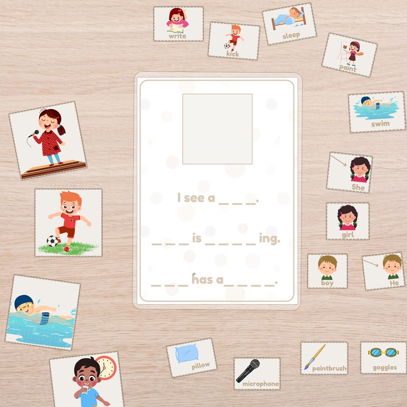 Sentence Building Kid Activity Page Homeschool Interactive - Etsy