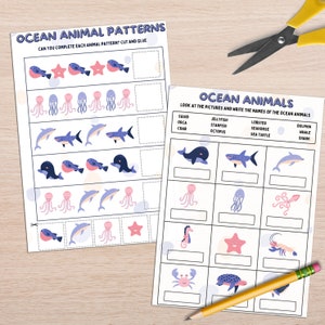 Ocean Animals Activity & Flashcards, Under the Sea Worksheets for Kids ...