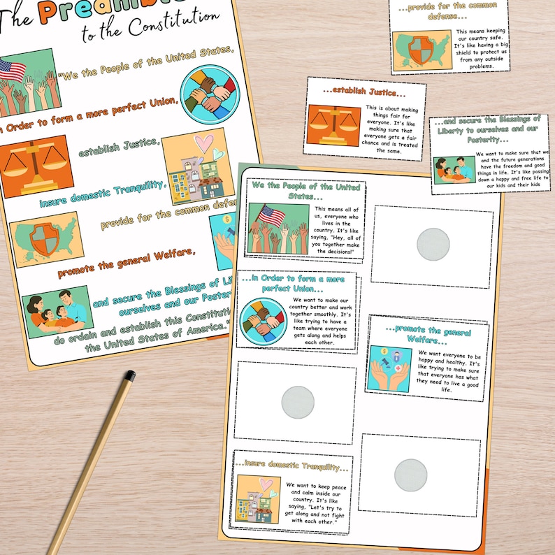 Constitution Preamble Kids Activity: Homeschool Civics Lesson (PDF ...