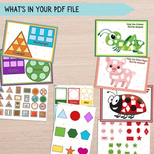 Shape Matching Activity & Flashcards for Kids/ Toddlers, Learning ...