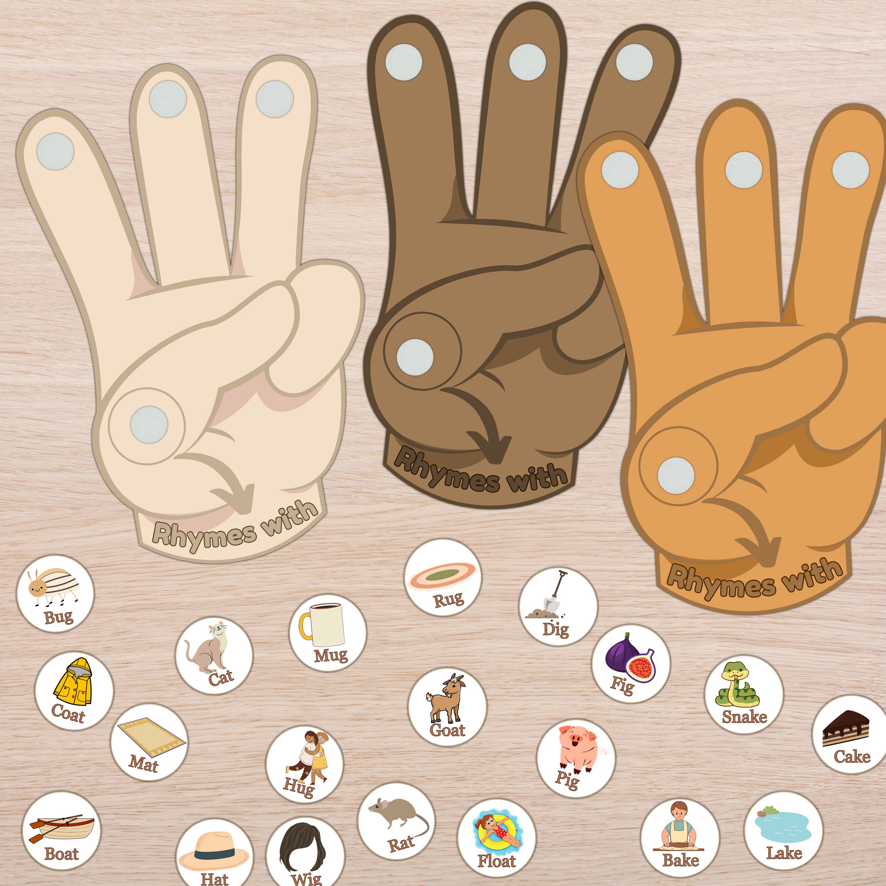 Rhyming Words Activity for Kids, Phonological Learn, Rhyming Pairs ...